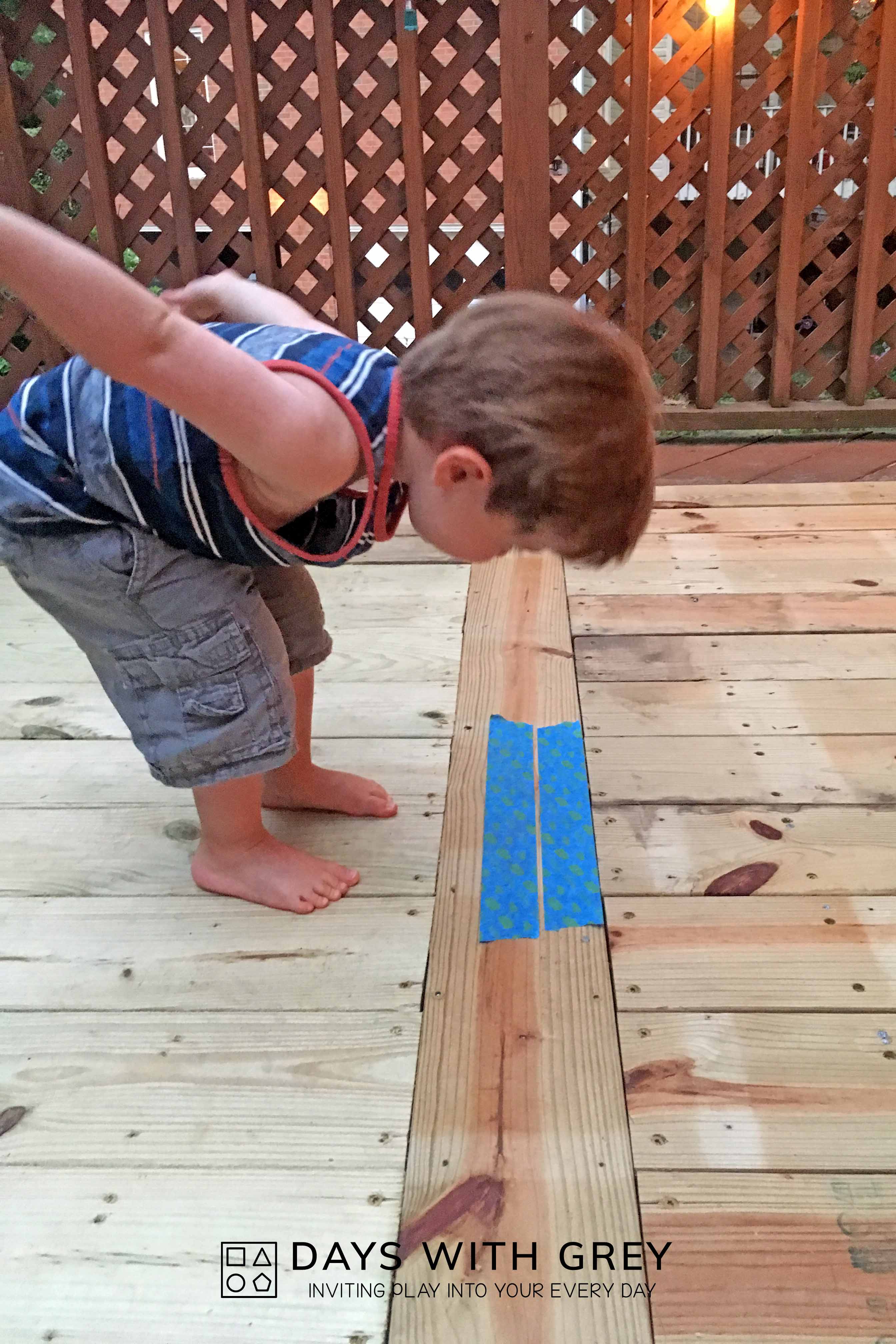 Hop the Lines; a Toddler Jumping Activity - Days With Grey