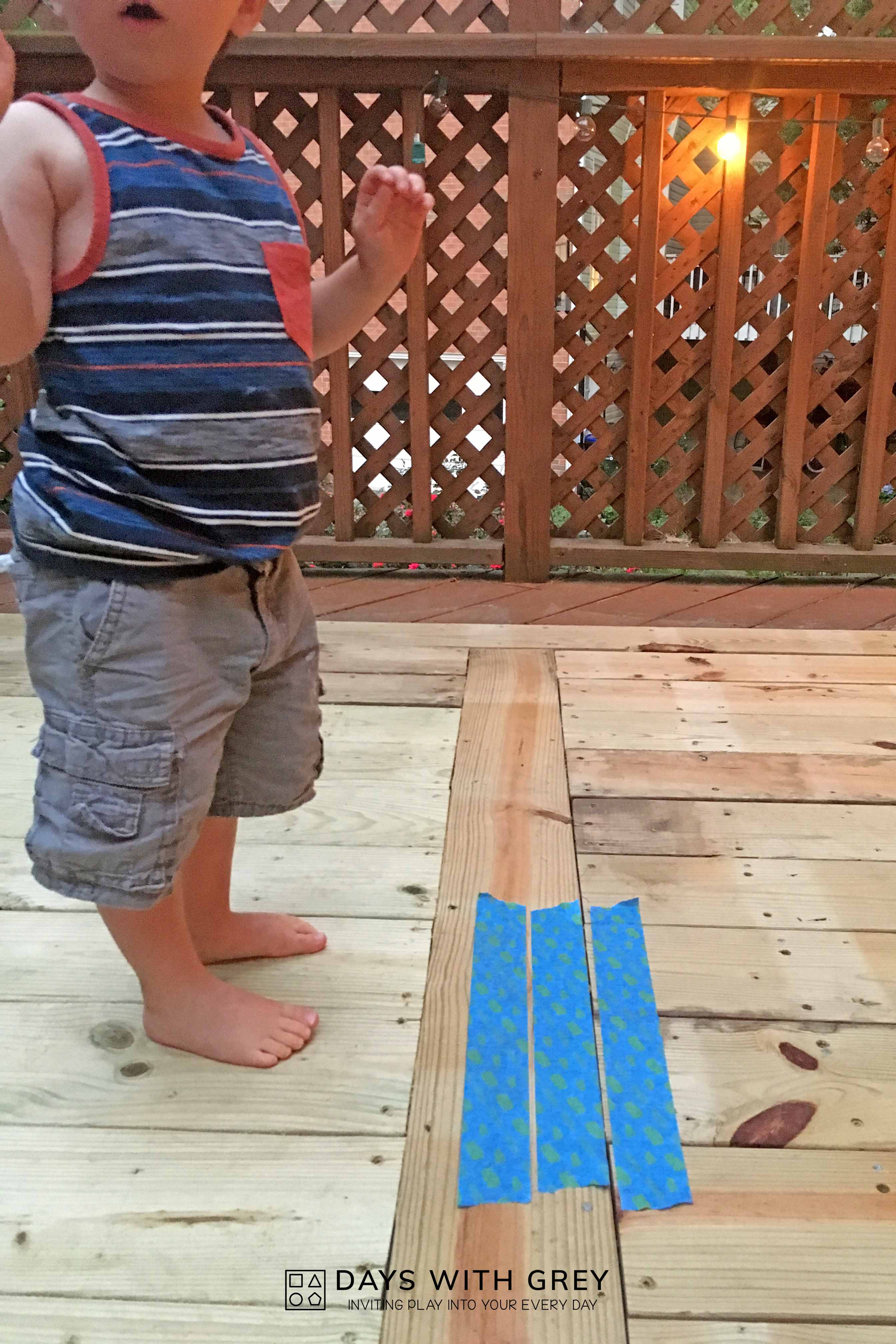 Hop the Lines; a Toddler Jumping Activity - Days With Grey