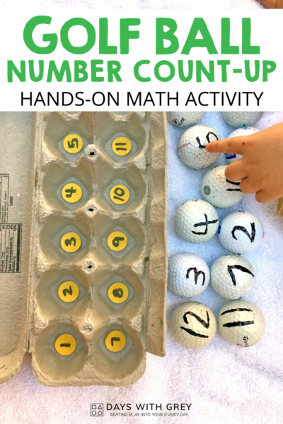 Golf Ball Number Count-Up for Preschool - Days With Grey