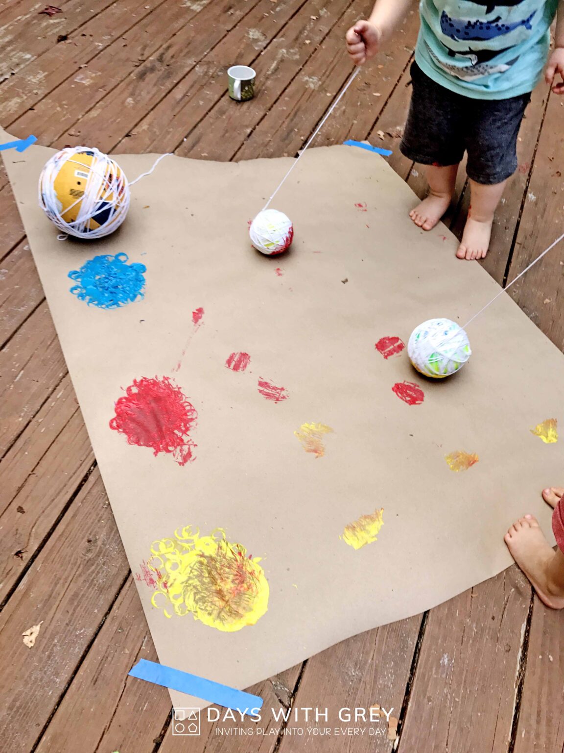 Bounce Paint Process Art for Kids - Days With Grey