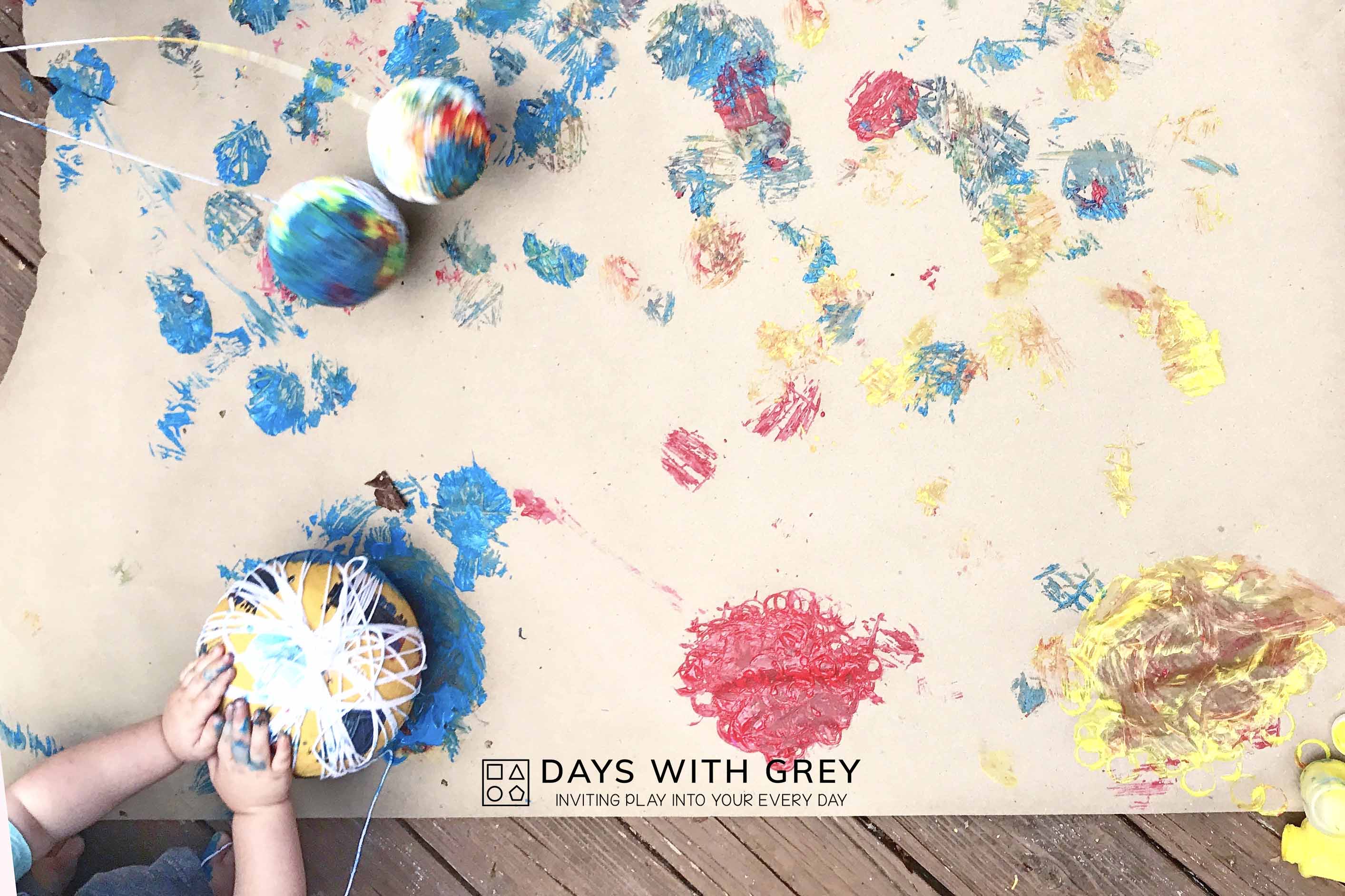 Bounce Paint Process Art for Kids - Days With Grey