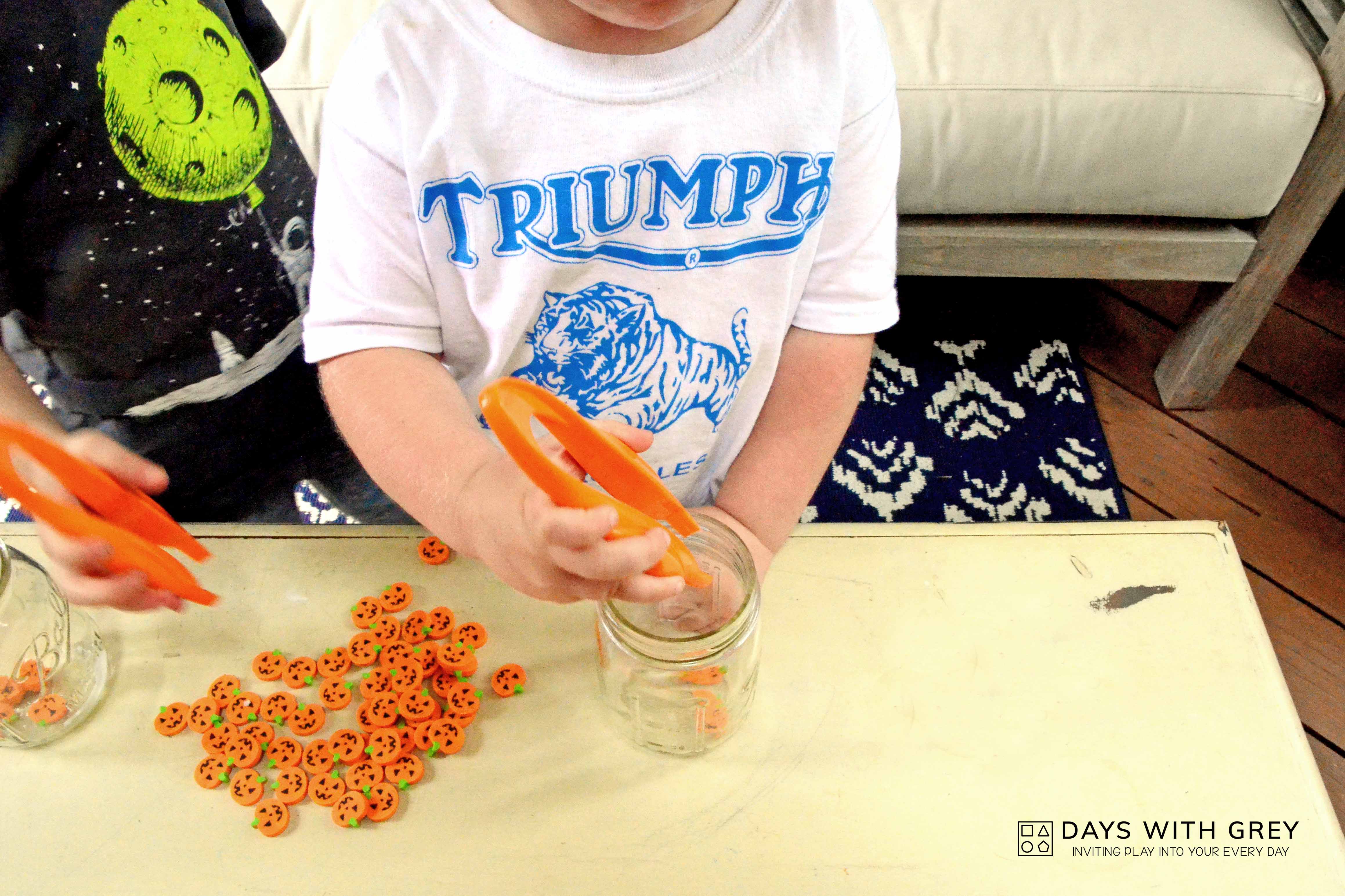 Save the Pumpkins! a Fine Motor Halloween Activity - Days With Grey