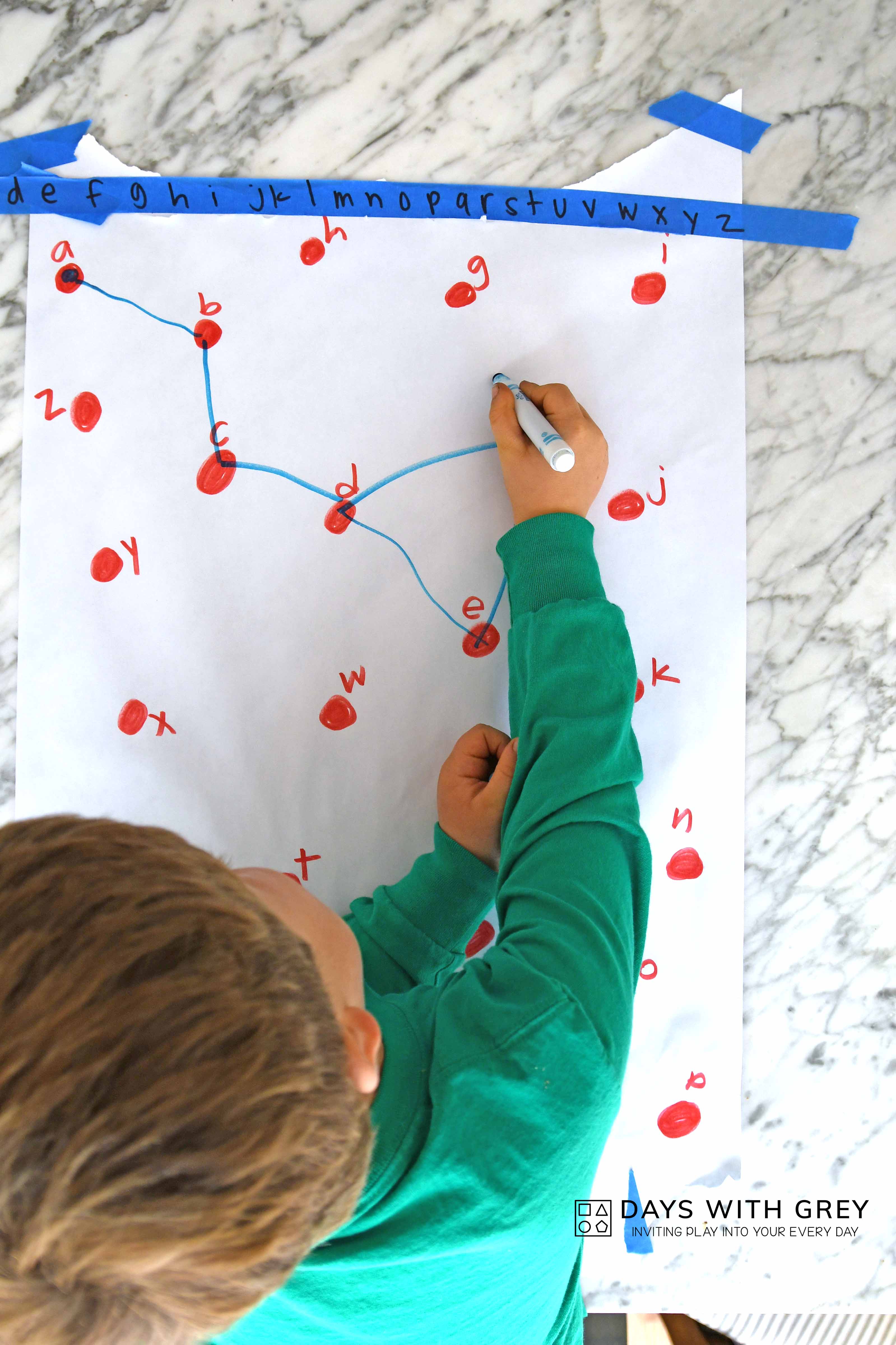 Giant Alphabet Dot to Dot Maze - Days With Grey