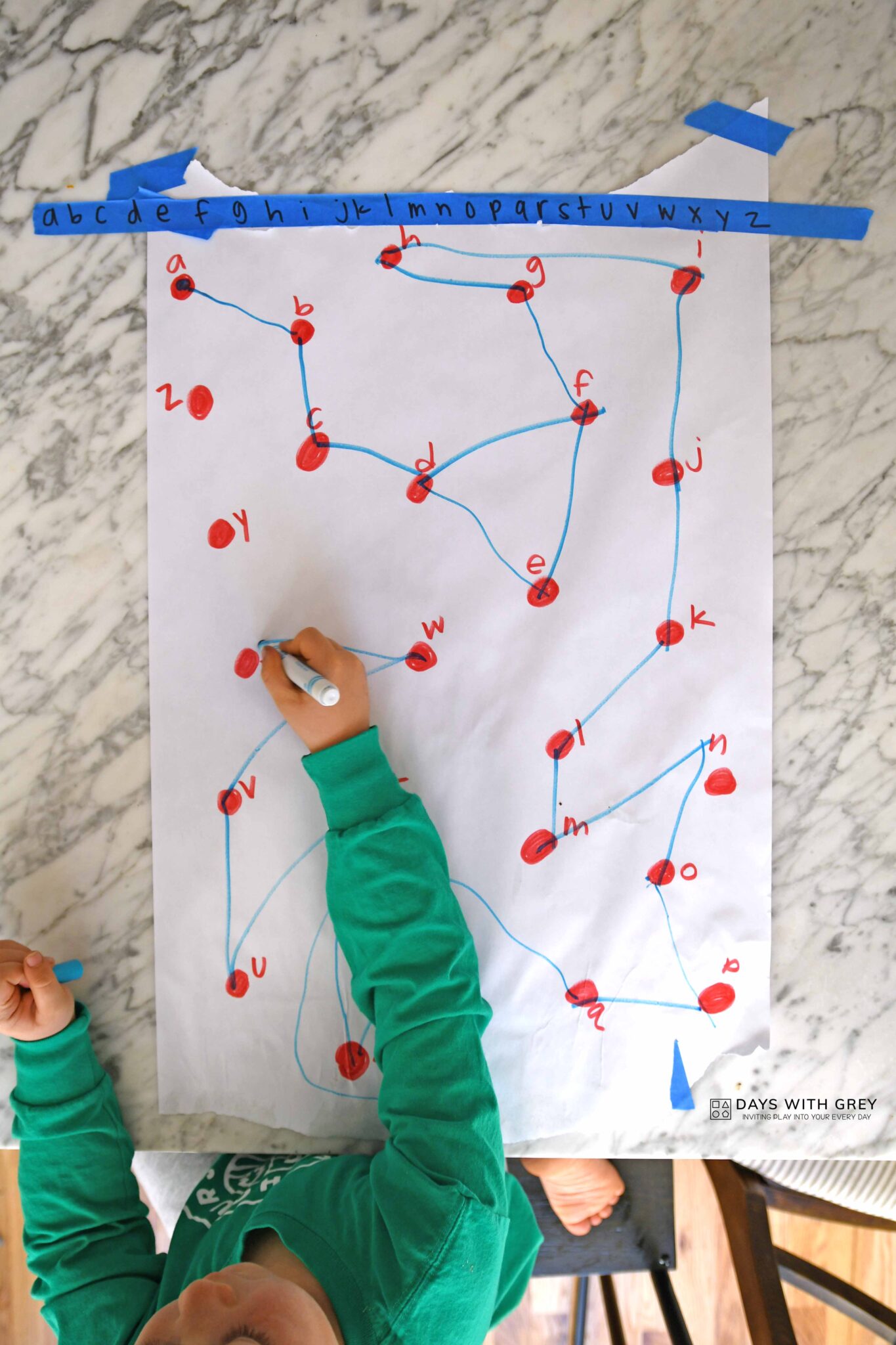 Giant Alphabet Dot to Dot Maze - Days With Grey