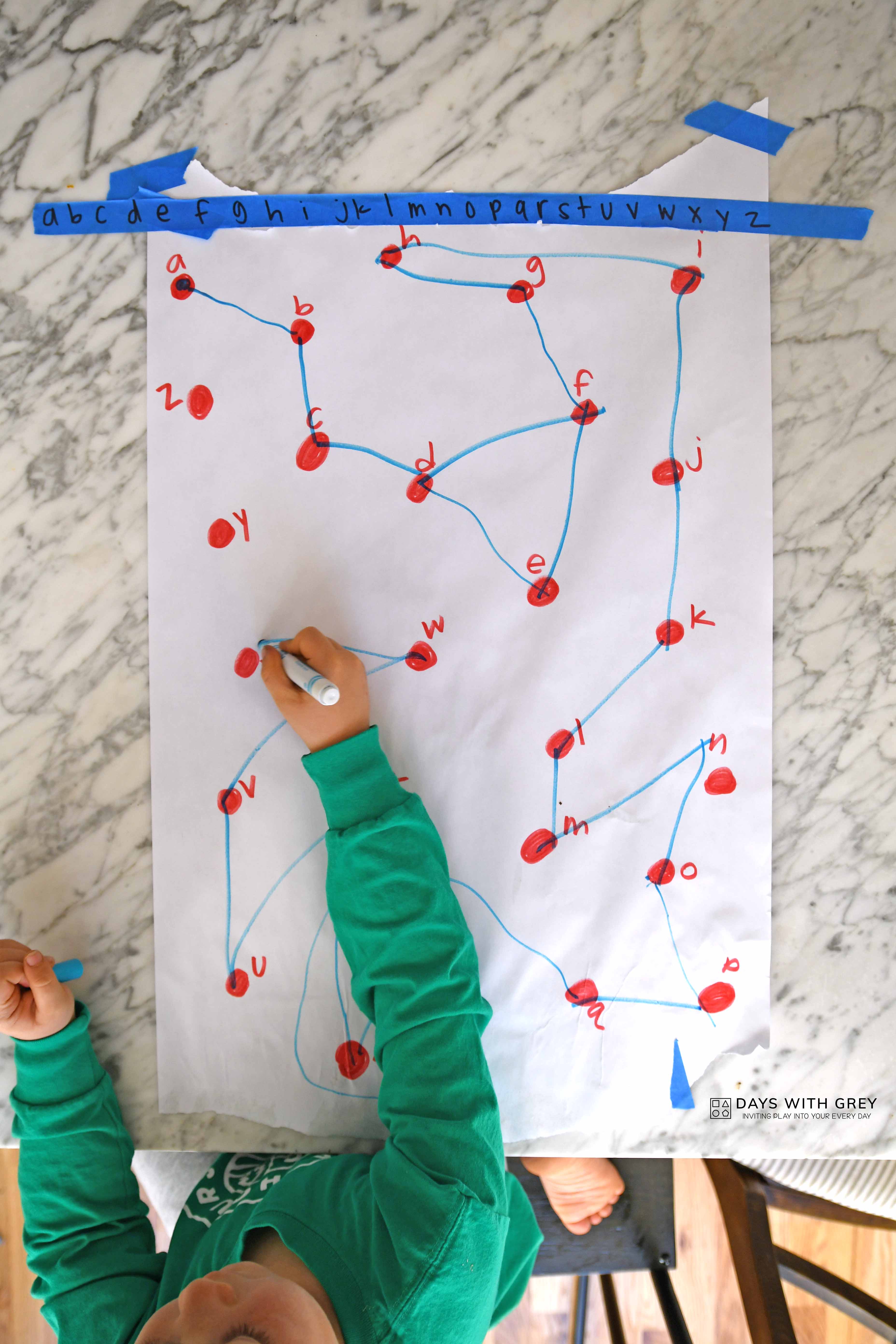 Giant Alphabet Dot to Dot Maze - Days With Grey