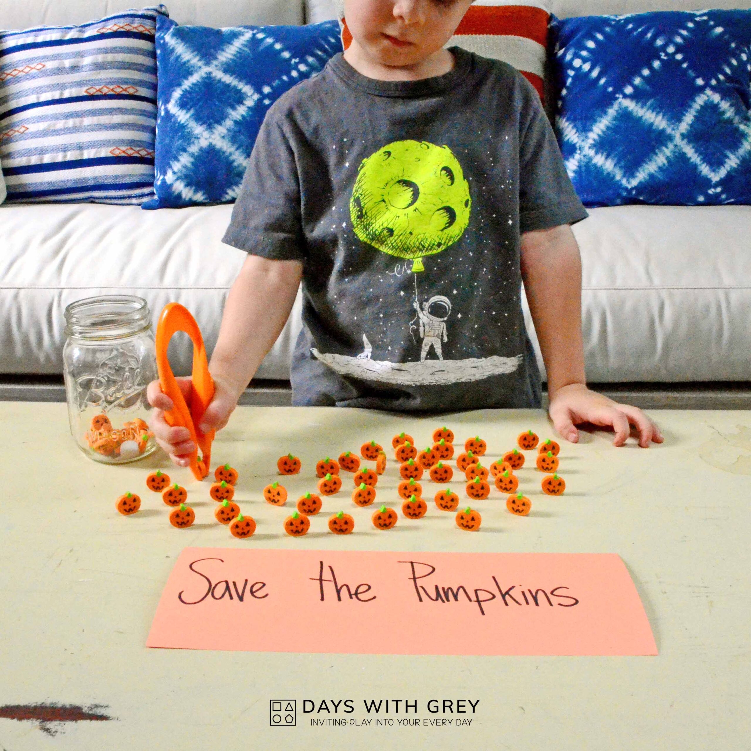 Save the Pumpkins! a Fine Motor Halloween Activity - Days With Grey