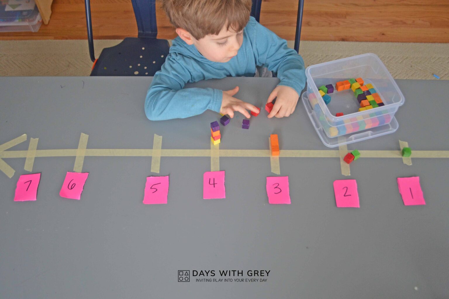 Block Count Up - a Hands-on Counting Activity - Days With Grey