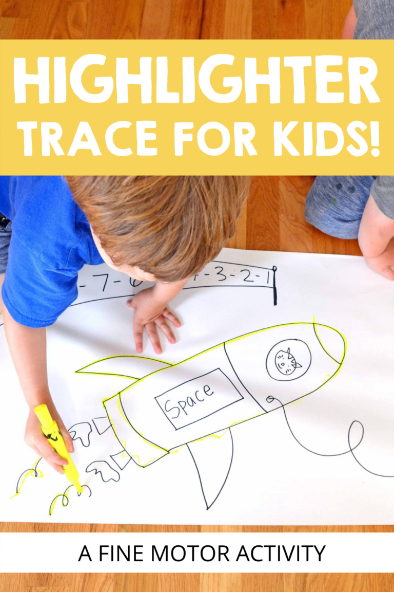 Highlighter Trace - a Fine Motor Activity for Preschoolers - Days With Grey