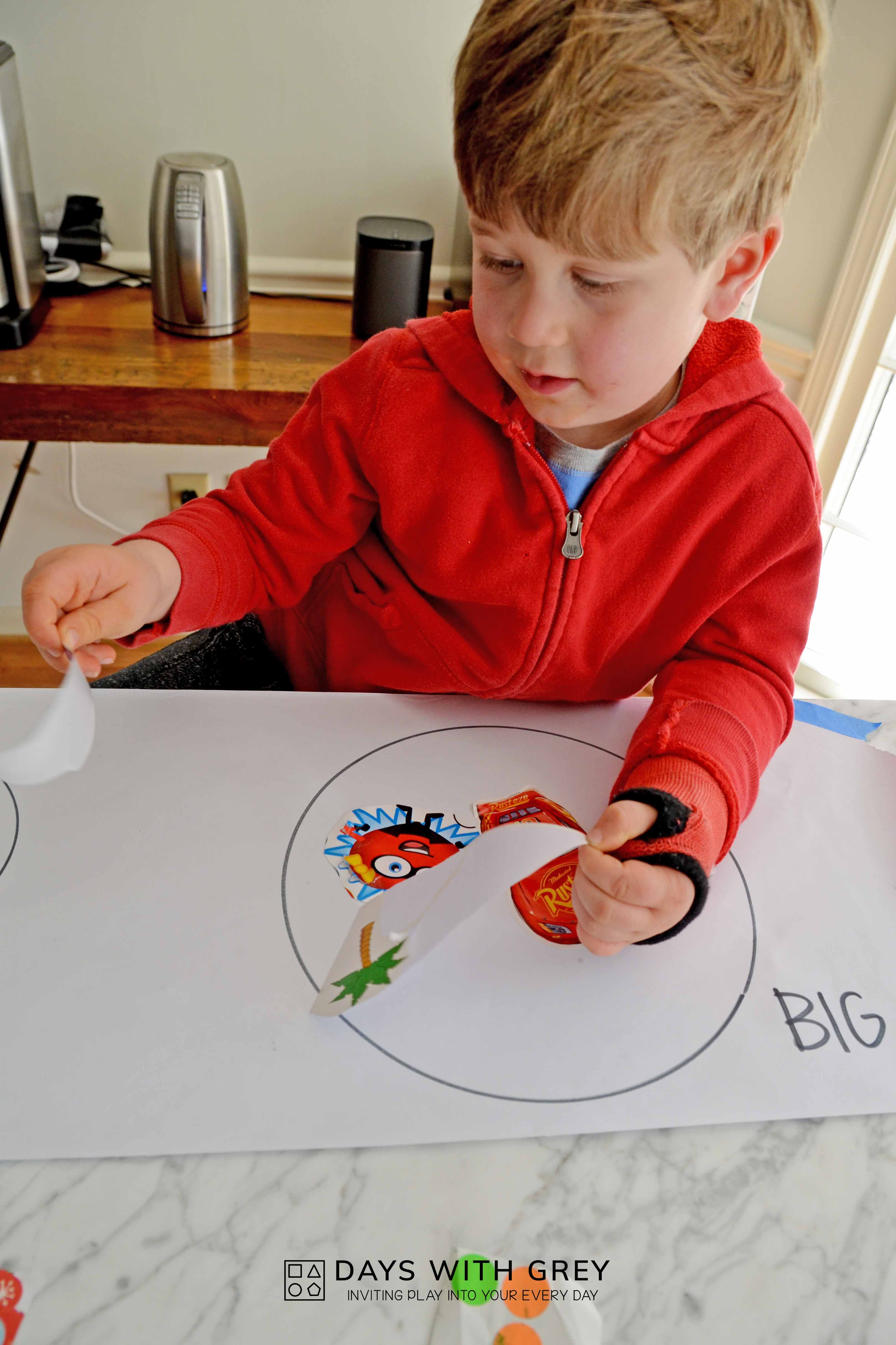 Sticker Sorting by Size - Days With Grey