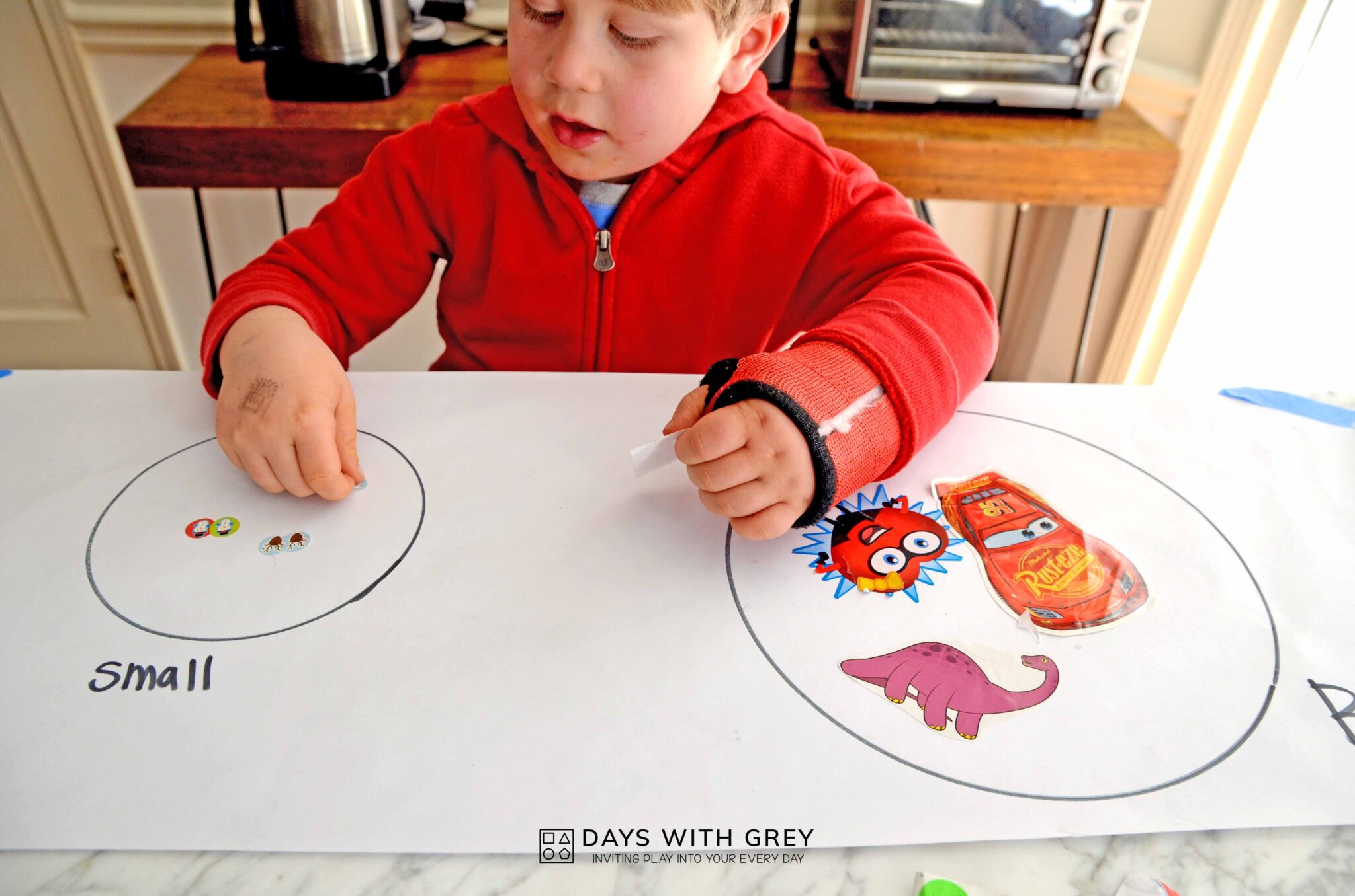 Sticker Sorting by Size - Days With Grey