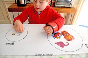 Sticker Sorting by Size - Days With Grey