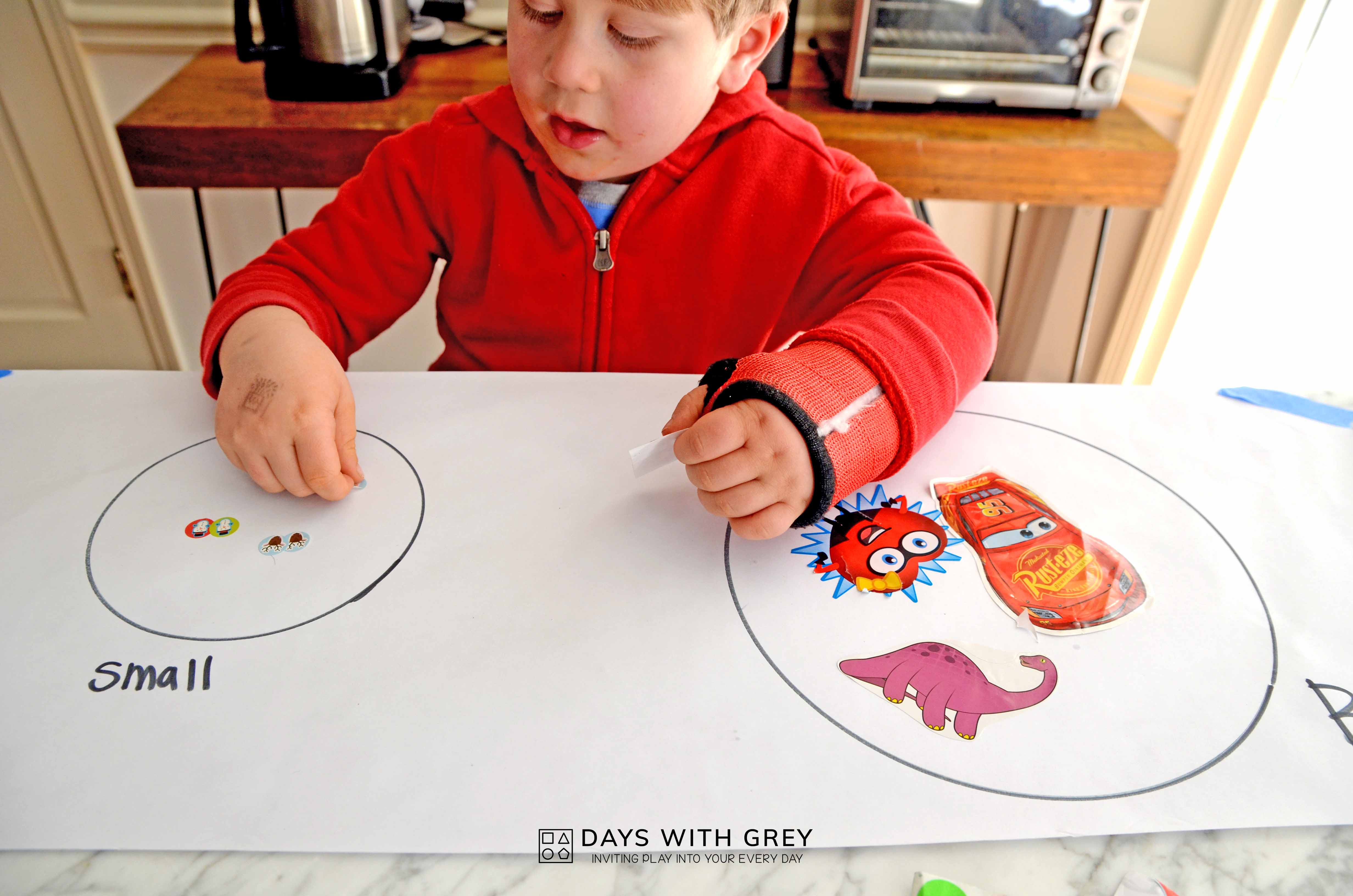 Sticker Sorting by Size - Days With Grey