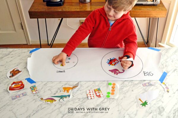 Sticker Sorting by Size - Days With Grey