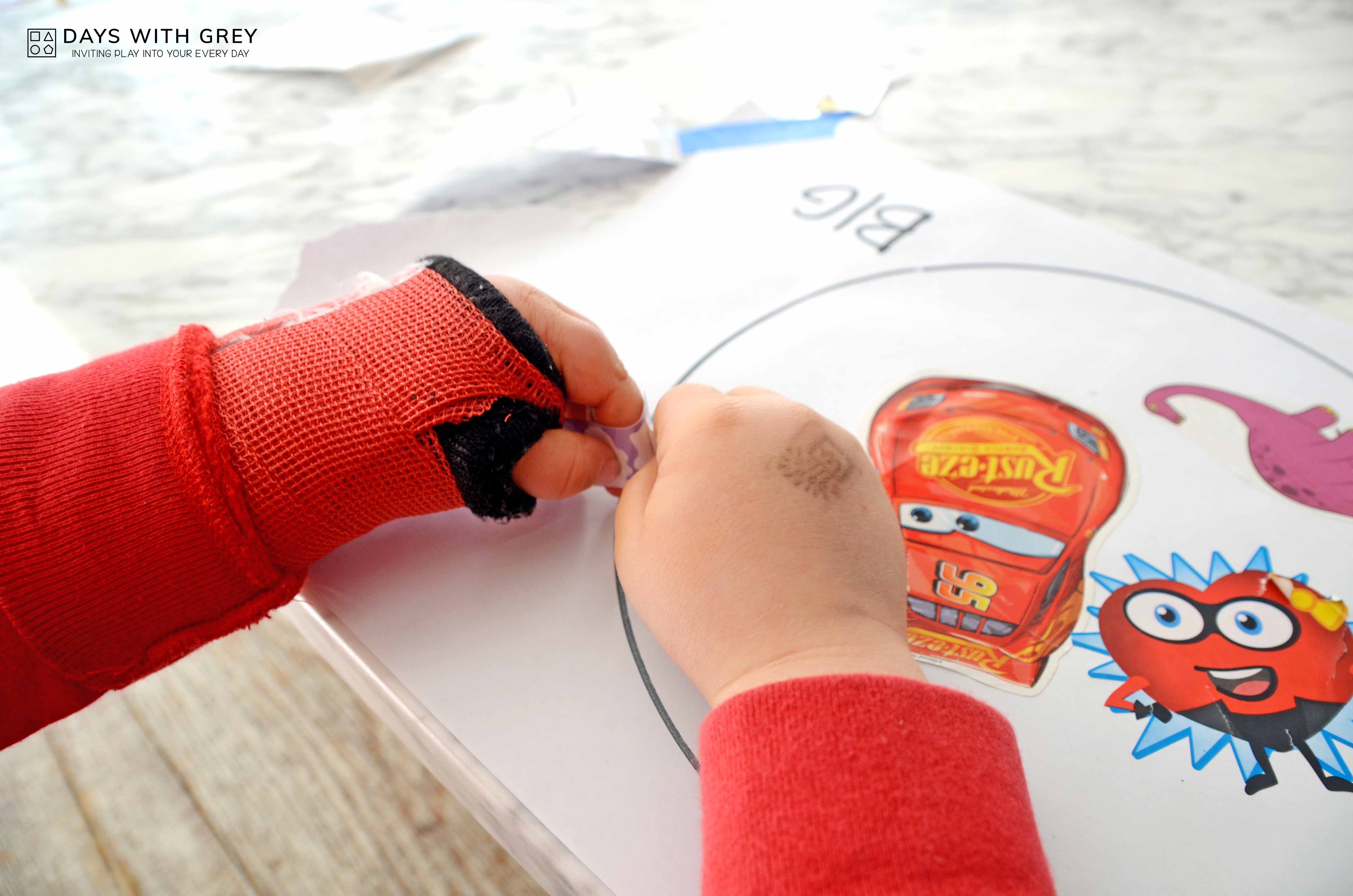 Sticker Sorting by Size - Days With Grey