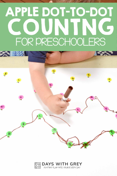 Apple Dot to Dot - Preschool Math Activity - Days With Grey