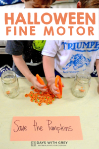 Save the Pumpkins! a Fine Motor Halloween Activity - Days With Grey