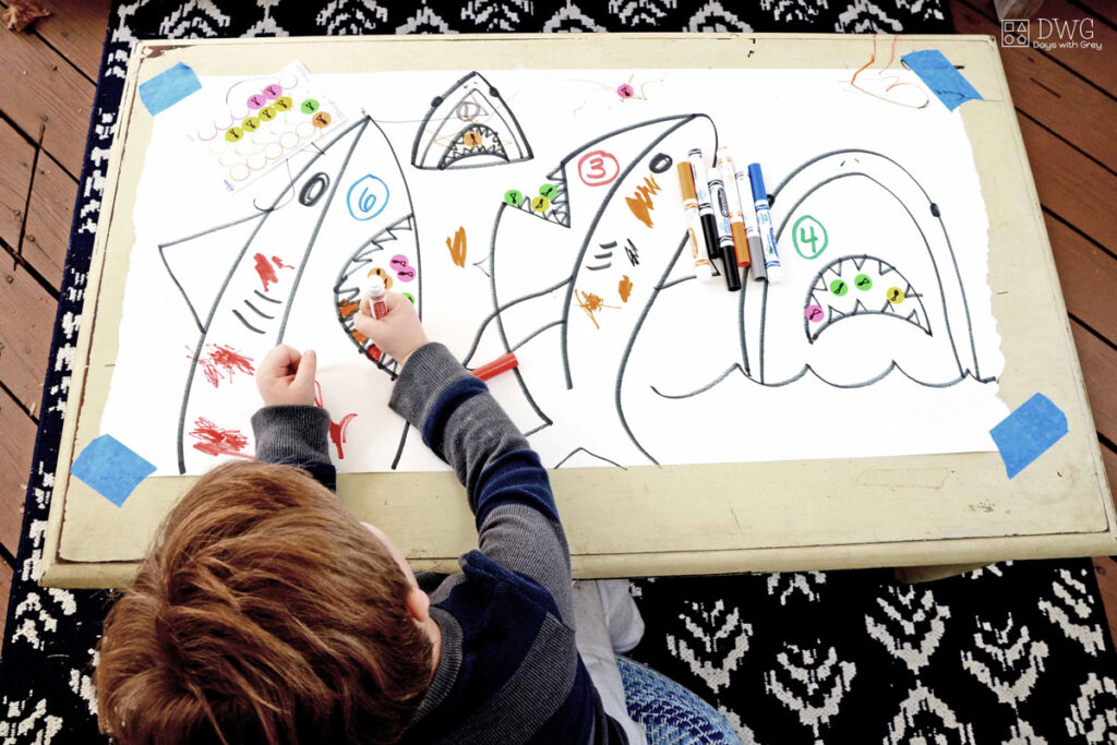 Feed the Sharks; a Preschool Counting Activity - Days With Grey