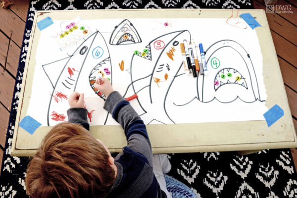 Feed the Sharks; a Preschool Counting Activity - Days With Grey