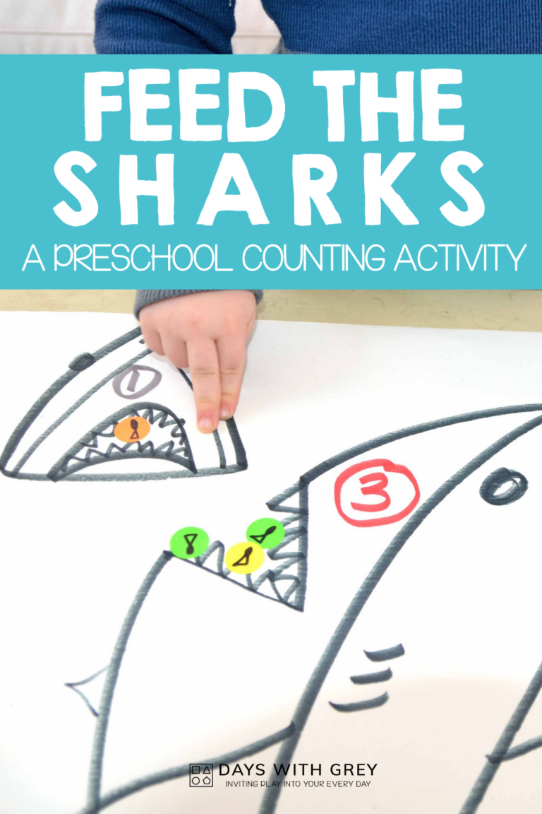 Feed the Sharks; a Counting Activity for Preschoolers - Days With Grey
