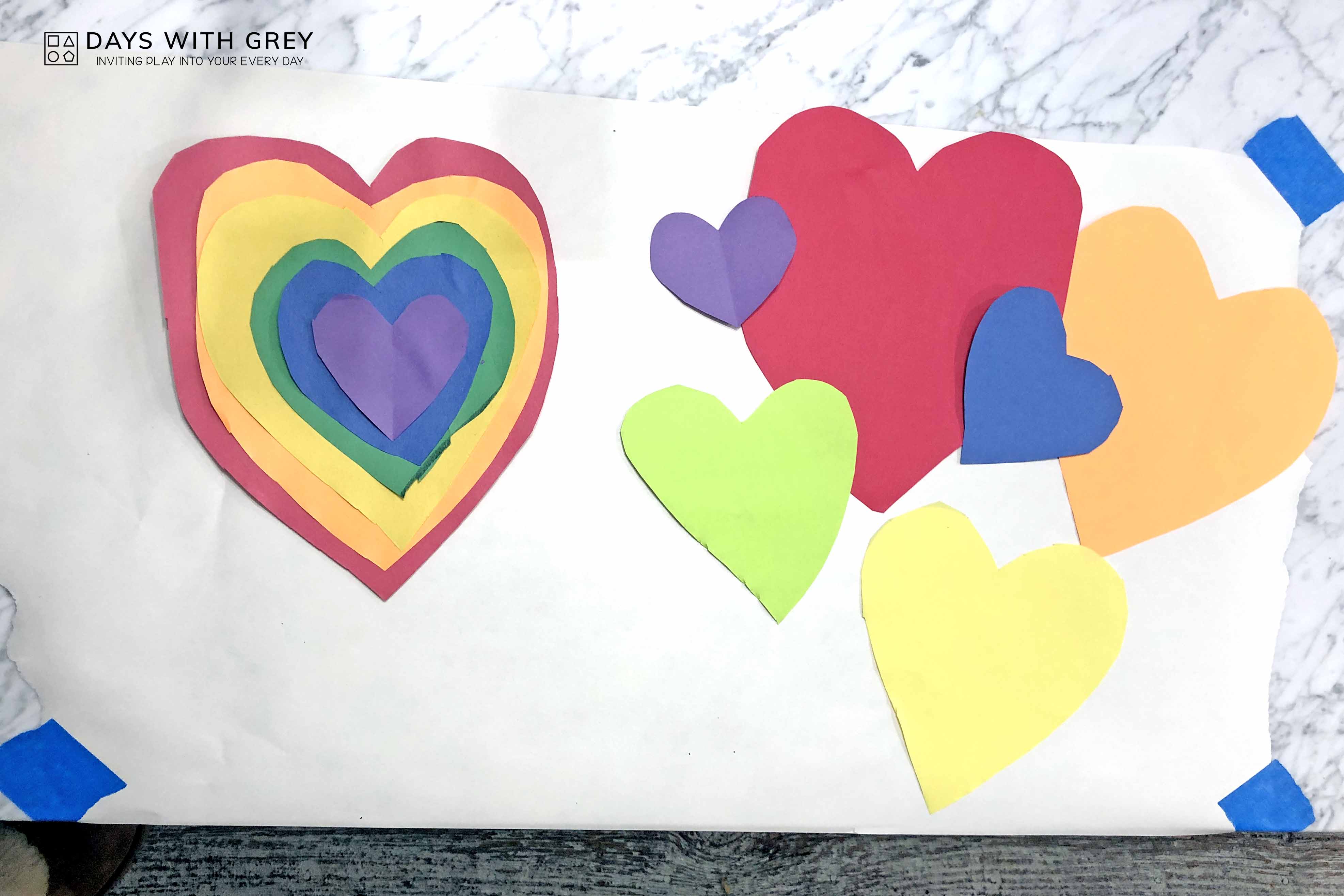 Rainbow Valentine's Heart Craft - Days With Grey