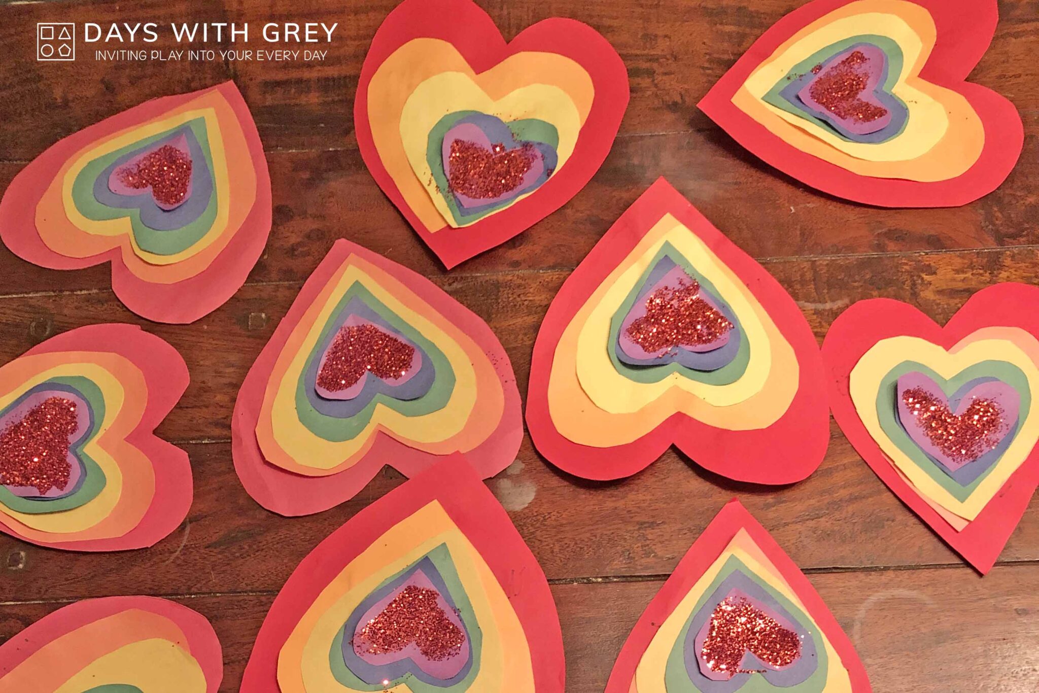 Rainbow Valentine's Heart Craft - Days With Grey