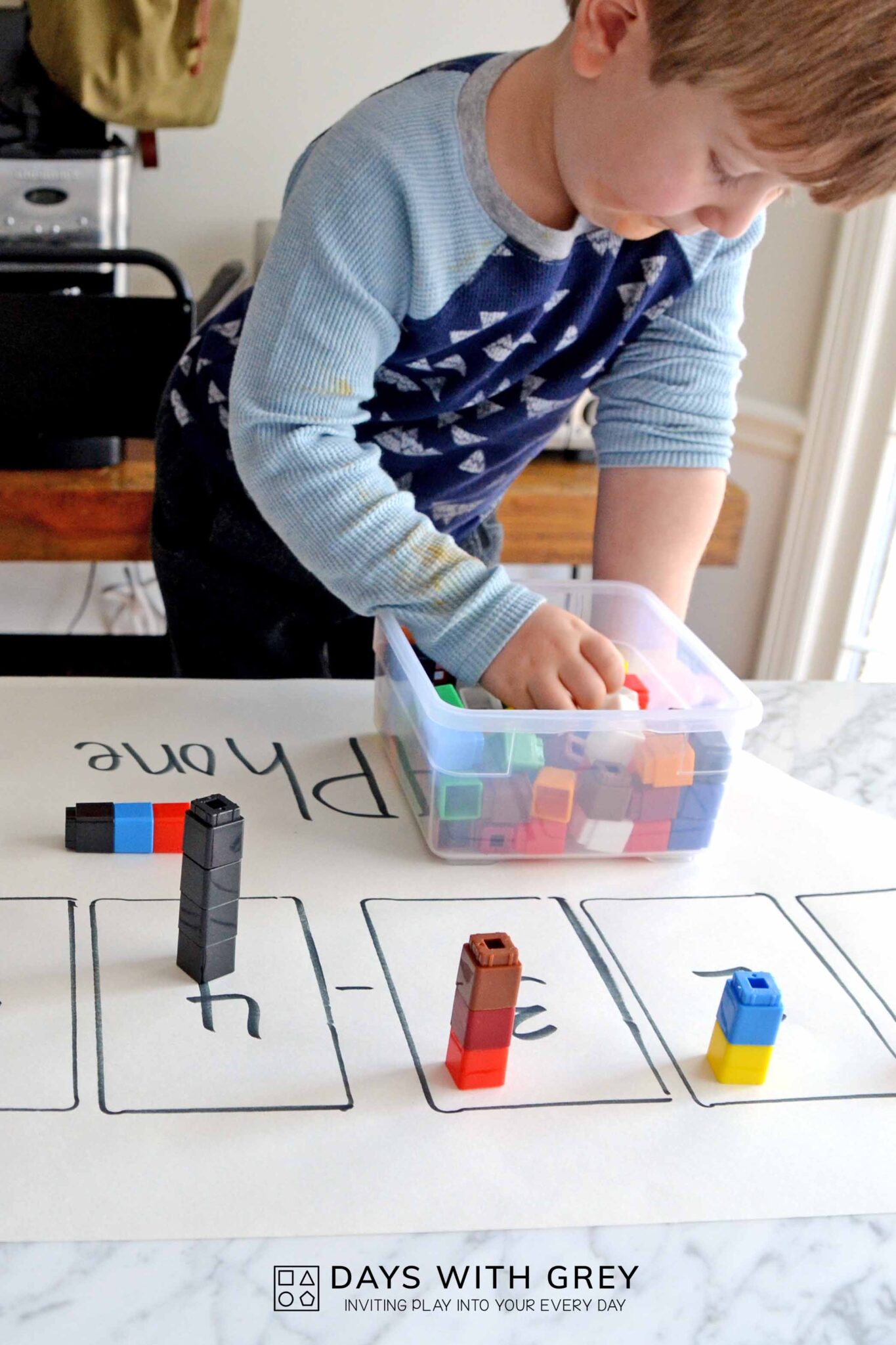 Preschool Phone Number Activity - Days With Grey