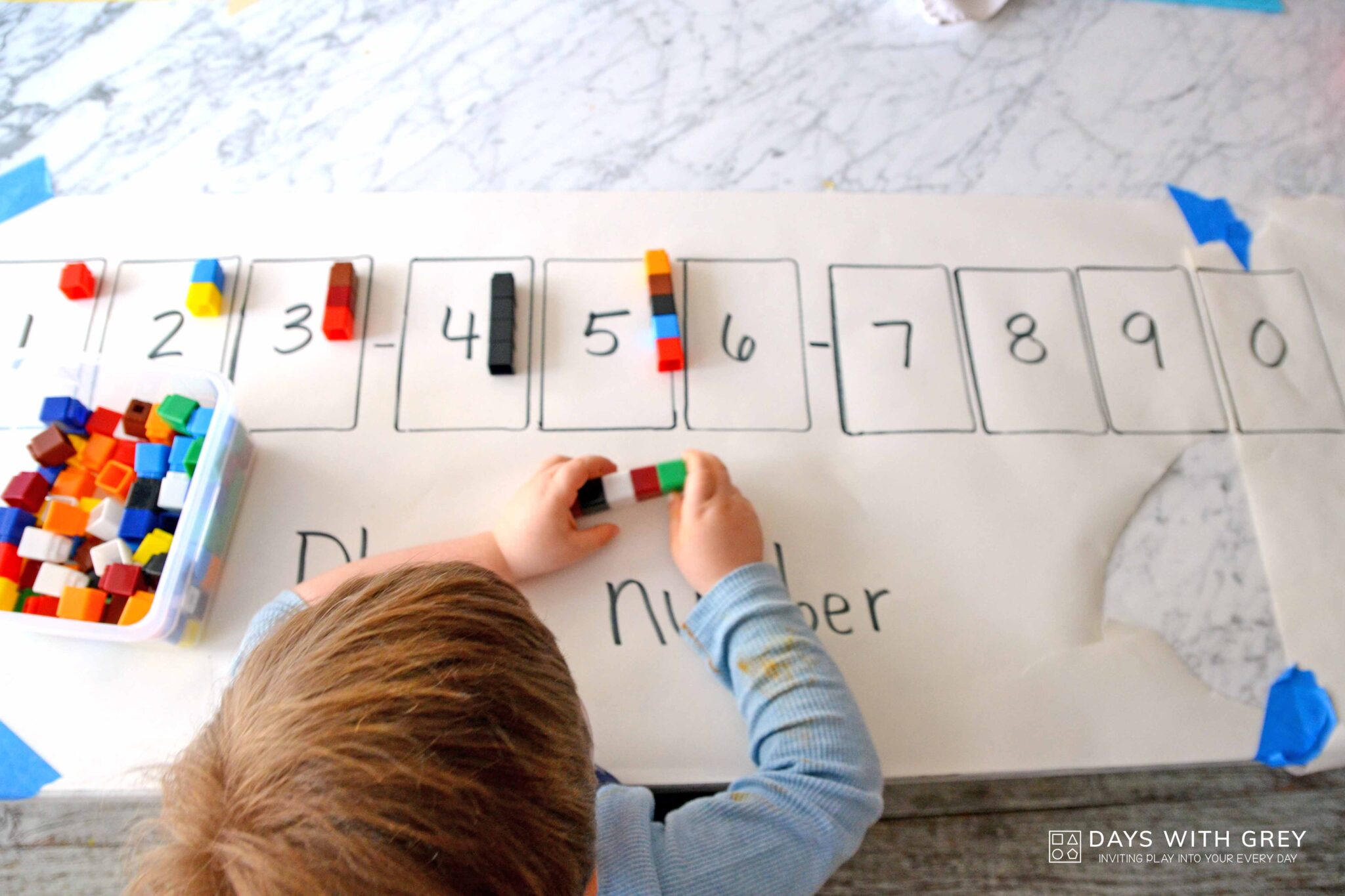 Preschool Phone Number Activity - Days With Grey