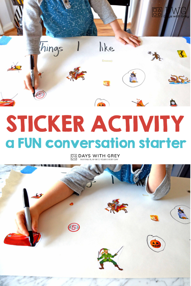 Conversation Starter Sticker Activity - Days With Grey