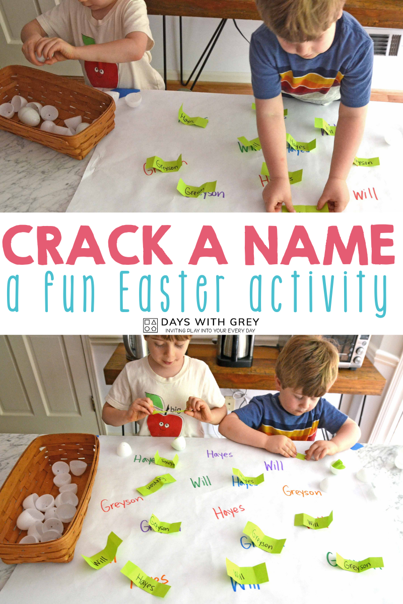 Crack a Name; an Indoor Easter Activity - Days With Grey