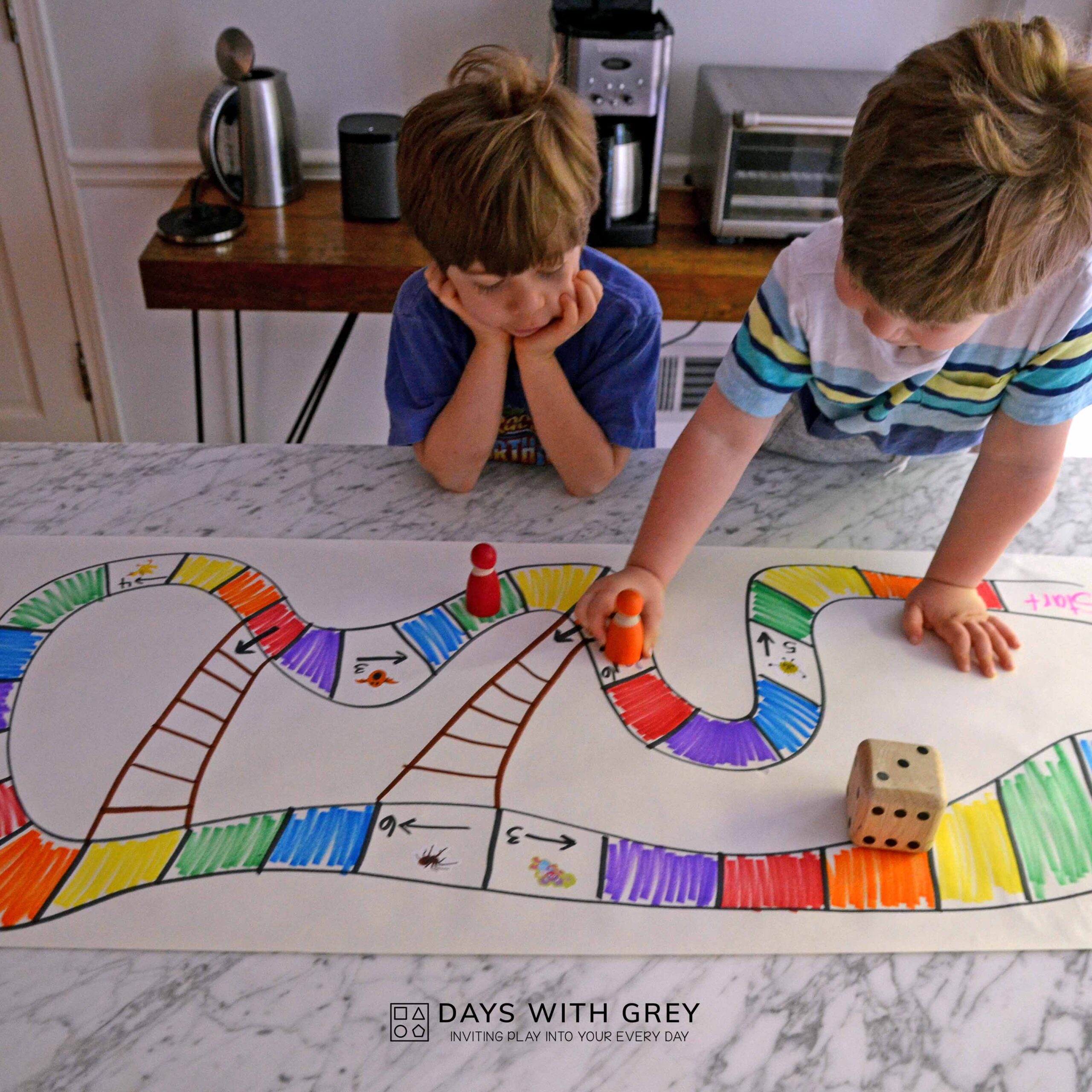 Rainbow DIY Board Game Days With Grey