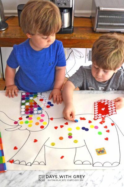 Elmer the Elephant Sticker Activity - Days With Grey
