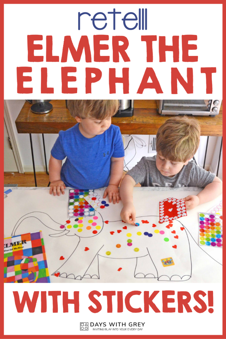 Elmer the Elephant Sticker Activity - Days With Grey