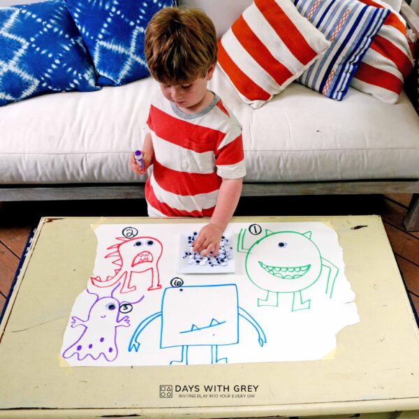 Roll and Drop Counting Activity - Days With Grey