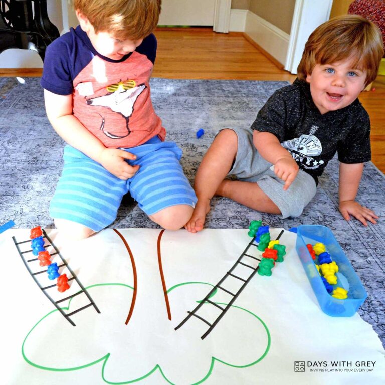 Bears on a Ladder - Preschool Prepositions - Days With Grey