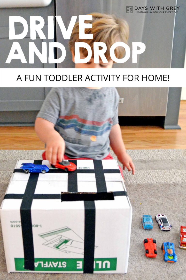 Drive and Drop - a Toddler Activity - Days With Grey