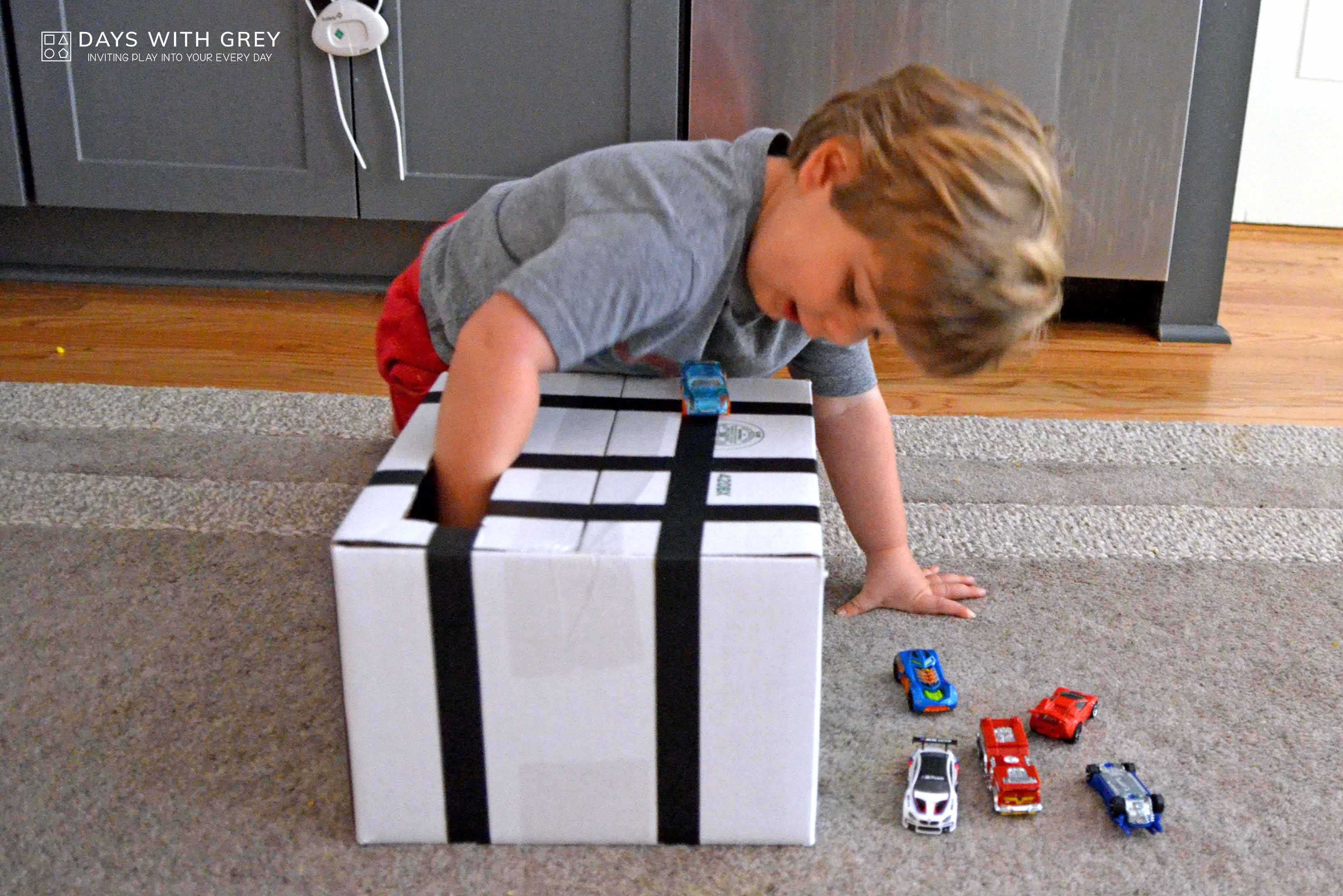 Drive and Drop - a Toddler Activity - Days With Grey