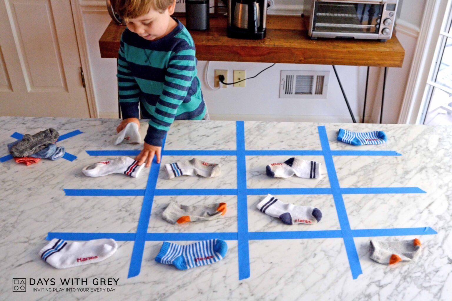 A Toddler Matching Game with Socks - Days With Grey