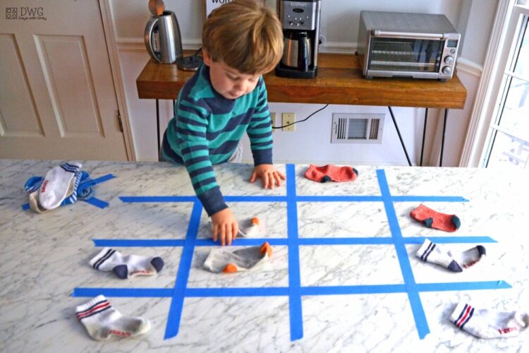 A Toddler Matching Game with Socks - Days With Grey