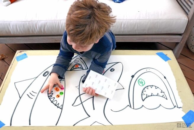 Feed the Sharks; a Preschool Counting Activity - Days With Grey