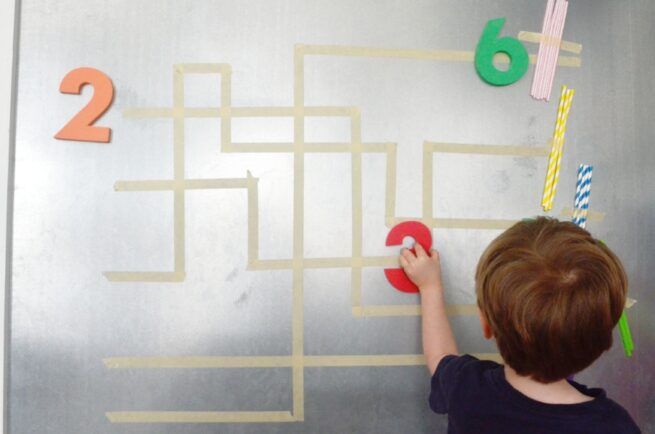 Preschool Number Maze - Days With Grey