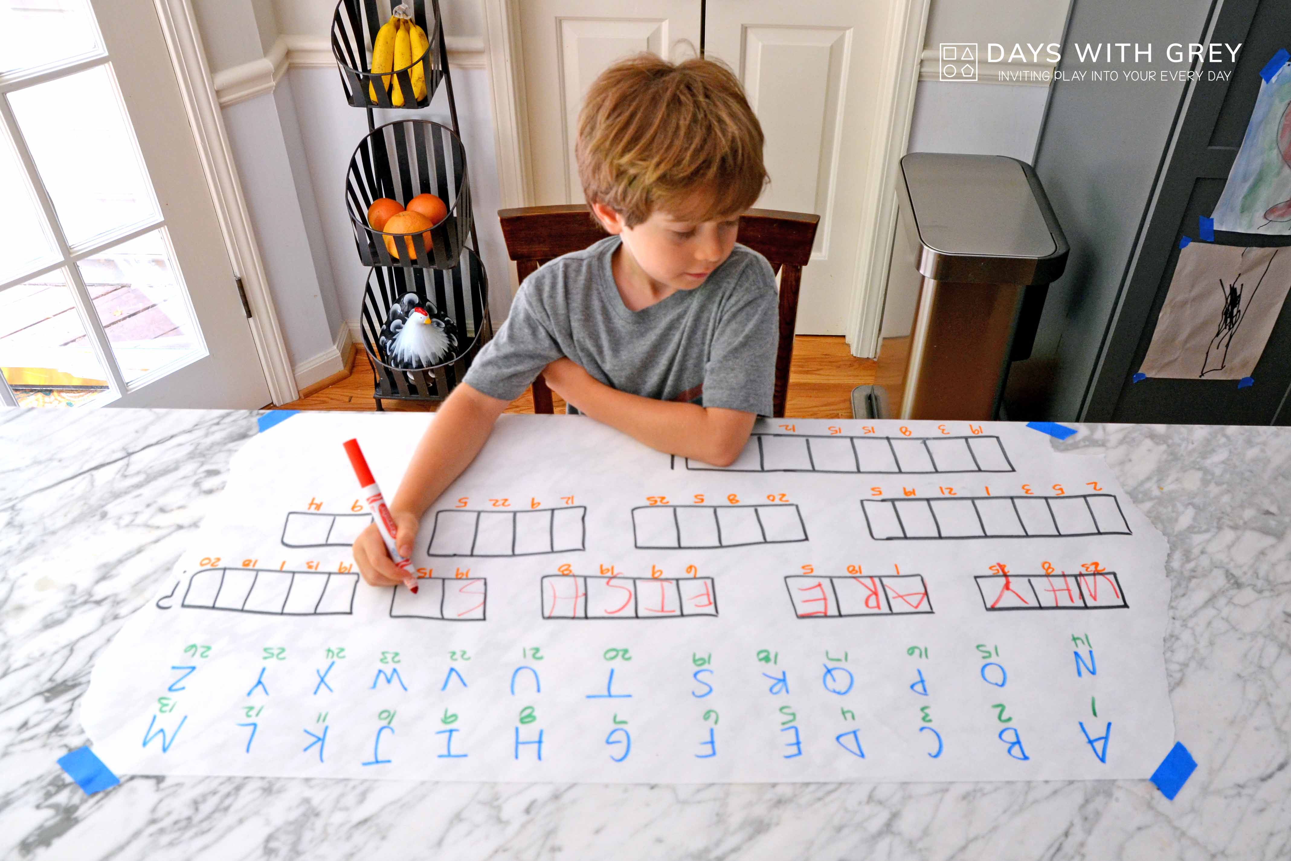 Secret Message: a Kindergarten Word Activity - Days With Grey