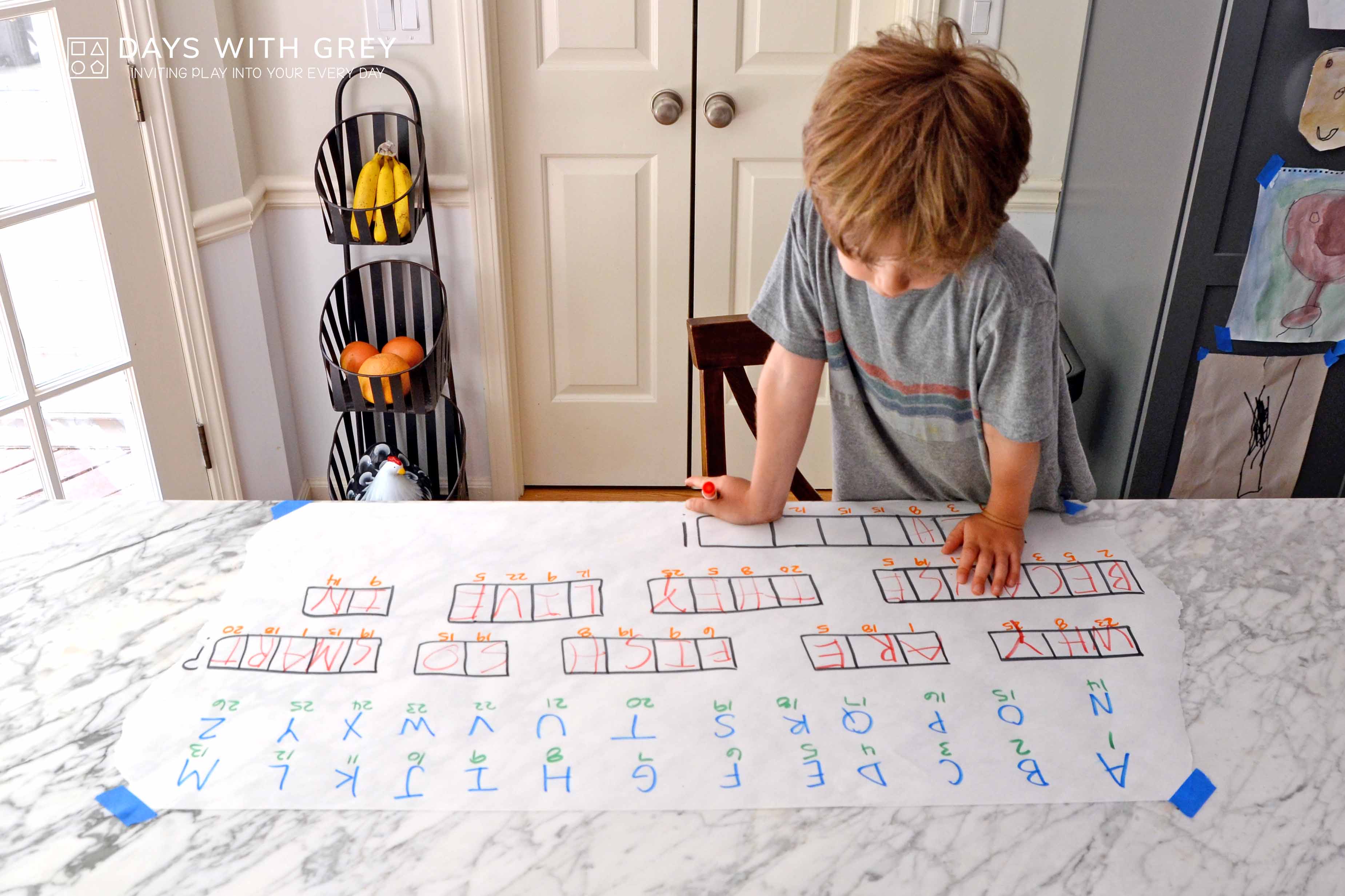 Secret Message: a Kindergarten Word Activity - Days With Grey