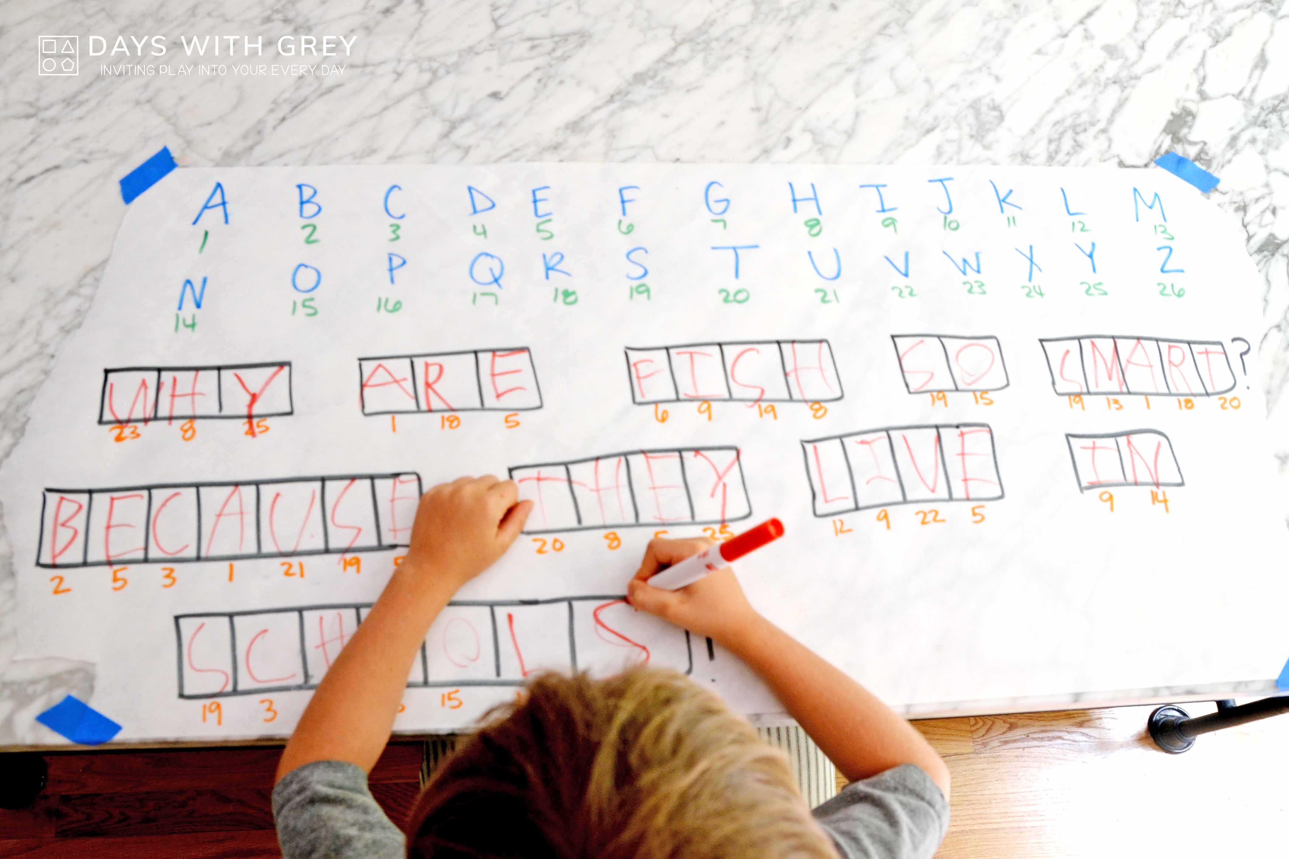 Secret Message: a Kindergarten Word Activity - Days With Grey