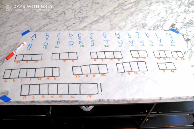 Secret Message: a Kindergarten Word Activity - Days With Grey