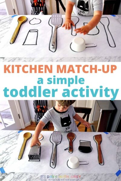 Kitchen Match-Up: An Easy Toddler Activity - Days With Grey