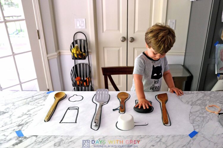 Kitchen Match-Up: An Easy Toddler Activity - Days With Grey