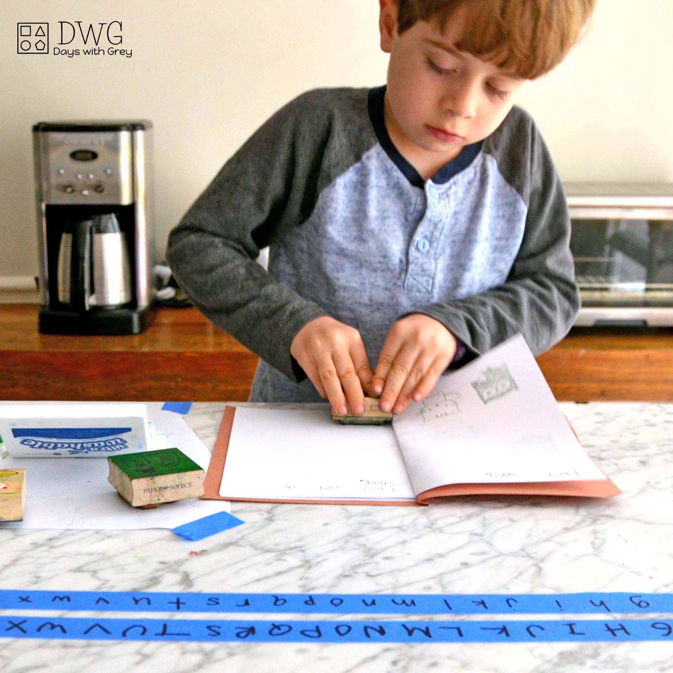 Stamp Stories - a Kindergarten Writing Activity - Days With Grey