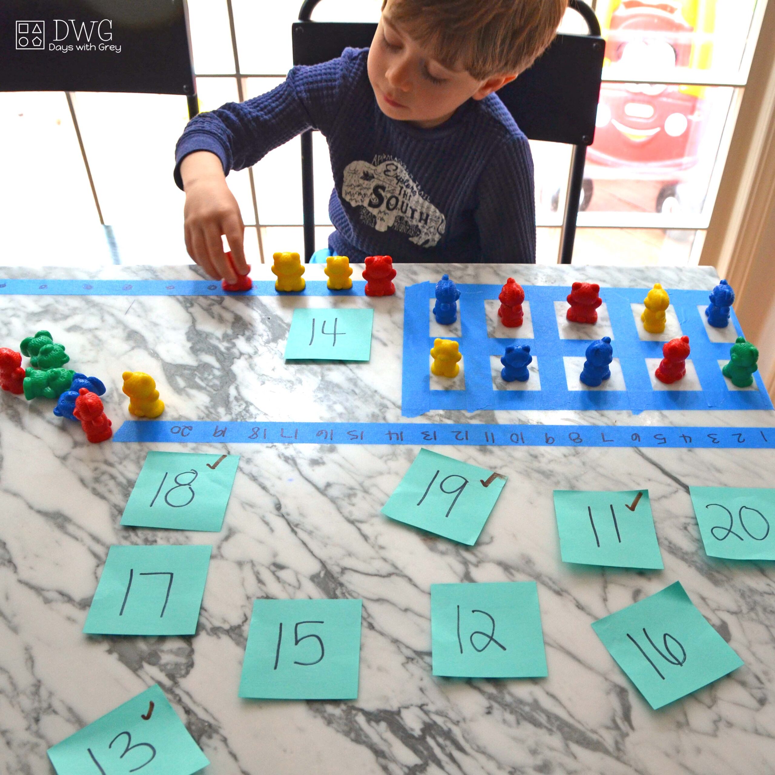 Kindergarten Ten Frame Days With Grey