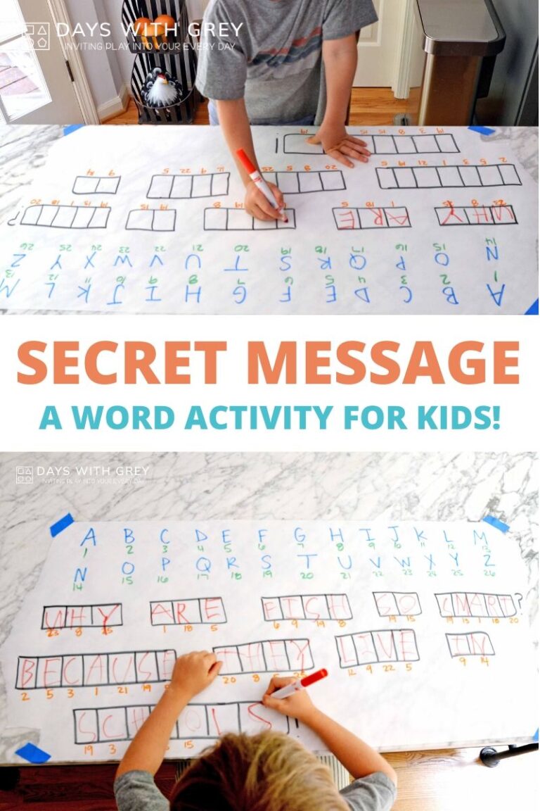 Secret Message: a Kindergarten Word Activity - Days With Grey