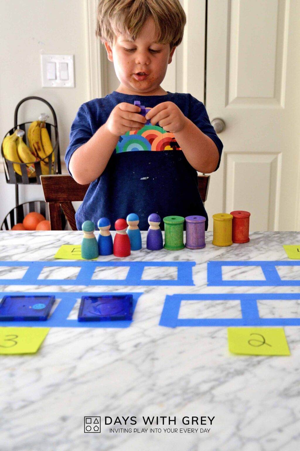 Tape, Toddlers, and Toys: A Toddler Counting Activity - Days With Grey